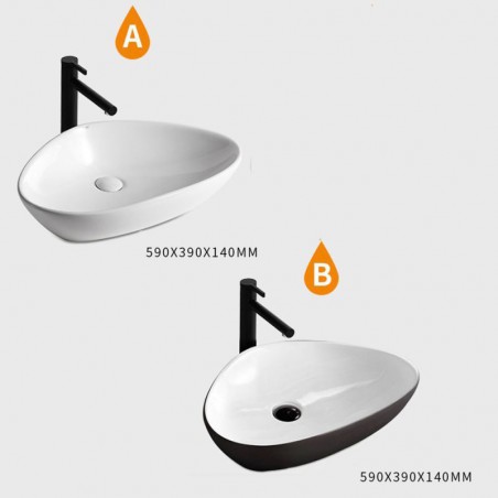 Discount Nordic Style Ceramic Wash Basin with Art Triangle Shape for ...